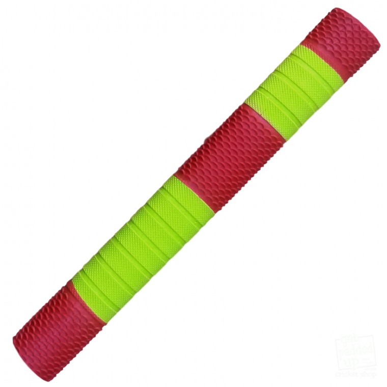 getpaddedup `Penta` Cricket Bat Grip in Red and Neon Yellow